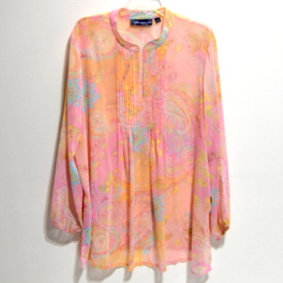 Susan Graver | Tops | Susan Graver Womens Multicolor Paisley Print ...